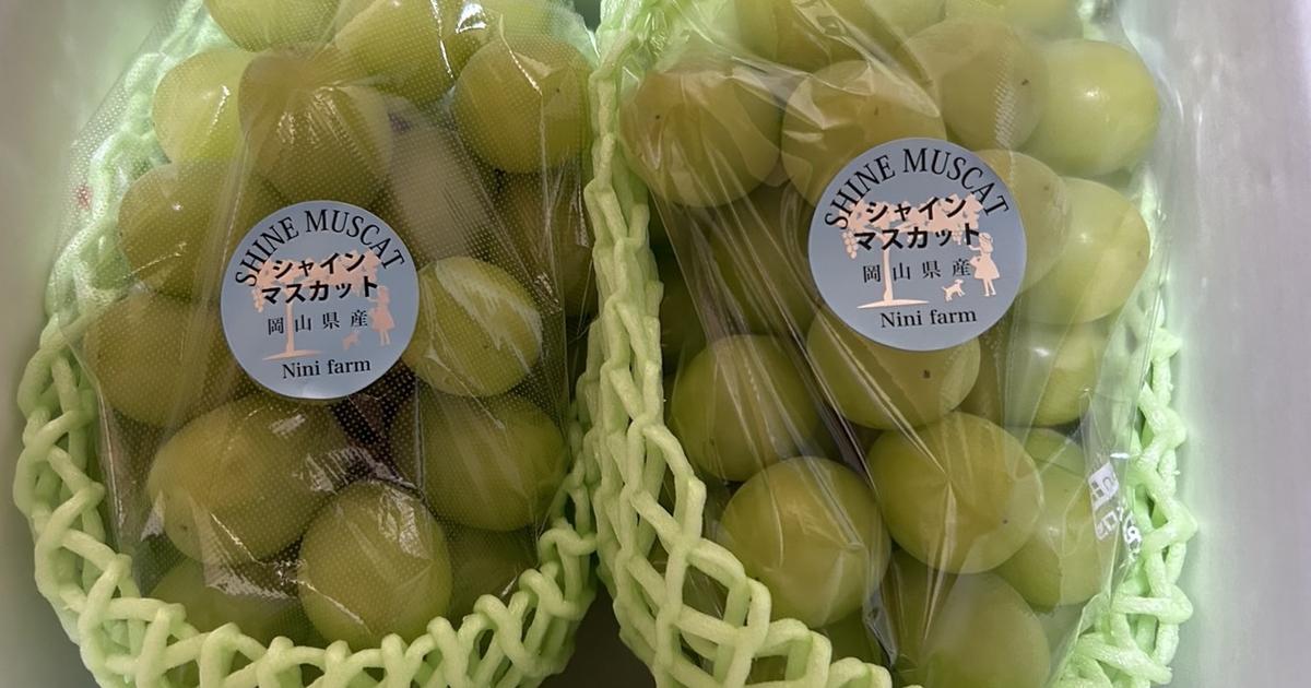 haruruさんが Nini farm の 【アウルの日限定割引】8月中旬より出荷 完熟シャインマスカット（約1.2kg）のし対応 についてのごちレポ「粒大きく甘い☆」を投稿しました | 産直アウル